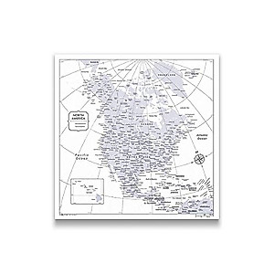 Push Pin North America Map Board - With Push Pins to Mark North America Travel - Handmade in Ohio, USA - Design: Light Gray Color Splash
