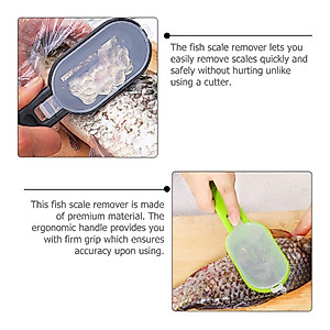 Happyyami 3pcs Fish Skin Scaler with Clear Cover Stainless Steel Fish Scale Remover Plastic Scale Scraper Plastic Fish Scale Scraper Remover Kitchen Gadgets Clean Tools (Random Color)