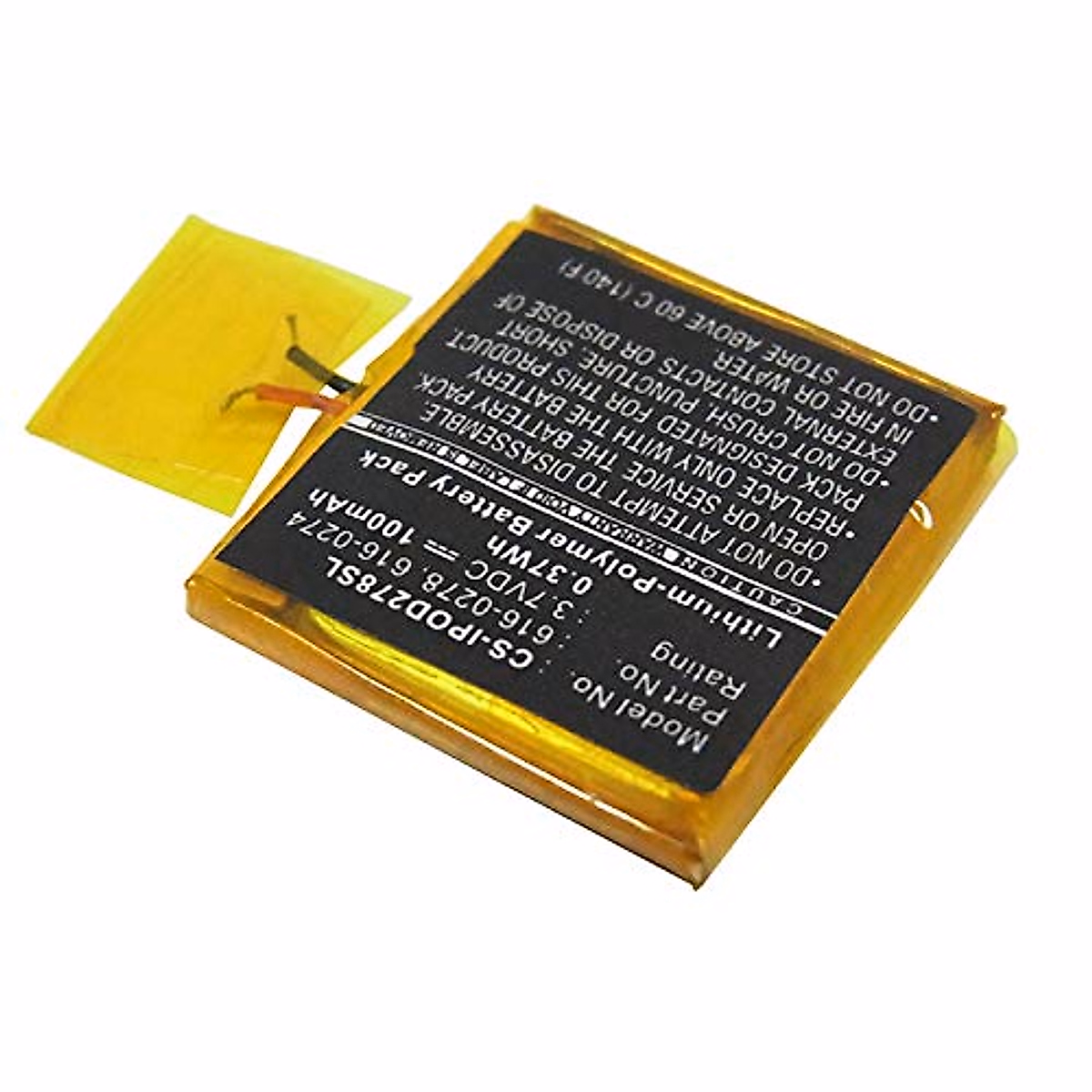 XPS Replacement Battery Compatible with Apple iPod Shuffle G2 1GB iPod Shuffle G3 Apple 616-0274 616-0278