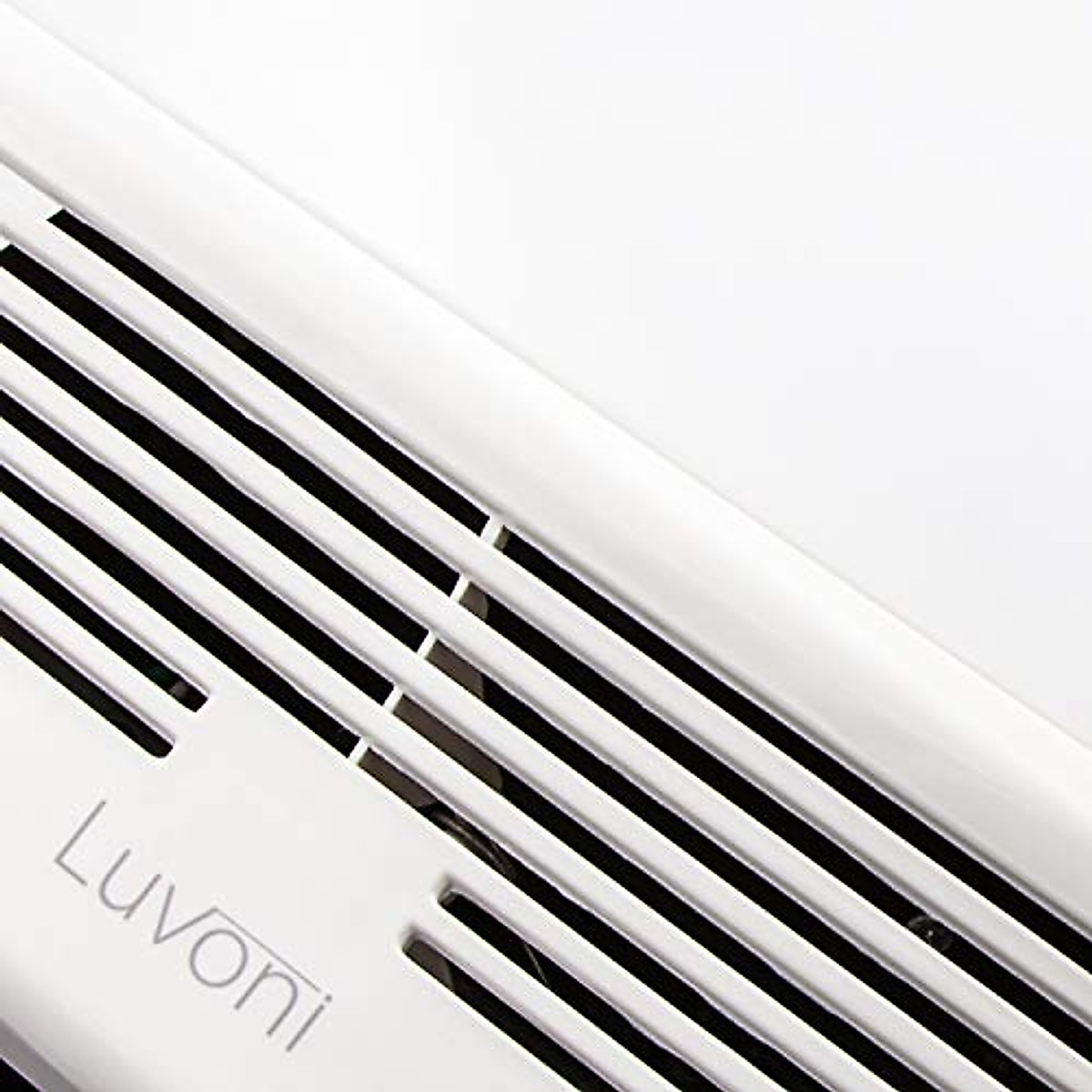 Maxxima Luvoni 90 CFM Bathroom Exhaust and Ventilation Fan with Light - 1 Sone Quiet Noise Free Operation, Ceiling Mounted Ventilator with Built-in LED Light and White Grill
