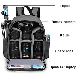 JUSTYINUO Mirrorless SLR Digital SLR Camera Backpack Photo Pouch Outdoor Waterproof And Scratchproof Fit For Canon Fit For Nikon Fit For Sony Fit For Panasonic Fit For Fuji Fit For Olympus camera bags