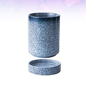 Organizer Box Silverware Ceramic Utensil Holder Shelf Rack Stand Countertop Kitchen Utensil Organizer Flatware Drying Basket for Forks Spoon Chopsticks Blue Utensils