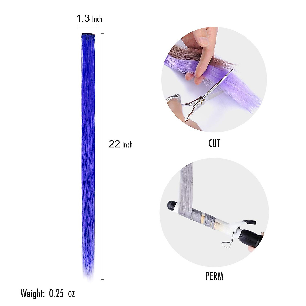 12PCS Colored Red Hair Extensions Straight Multicolor Clip in Colorful 20 Inch Rainbow Hair Extensions for Kids Women's Gifts Halloween Christmas Party Highlights (12pcs Red)