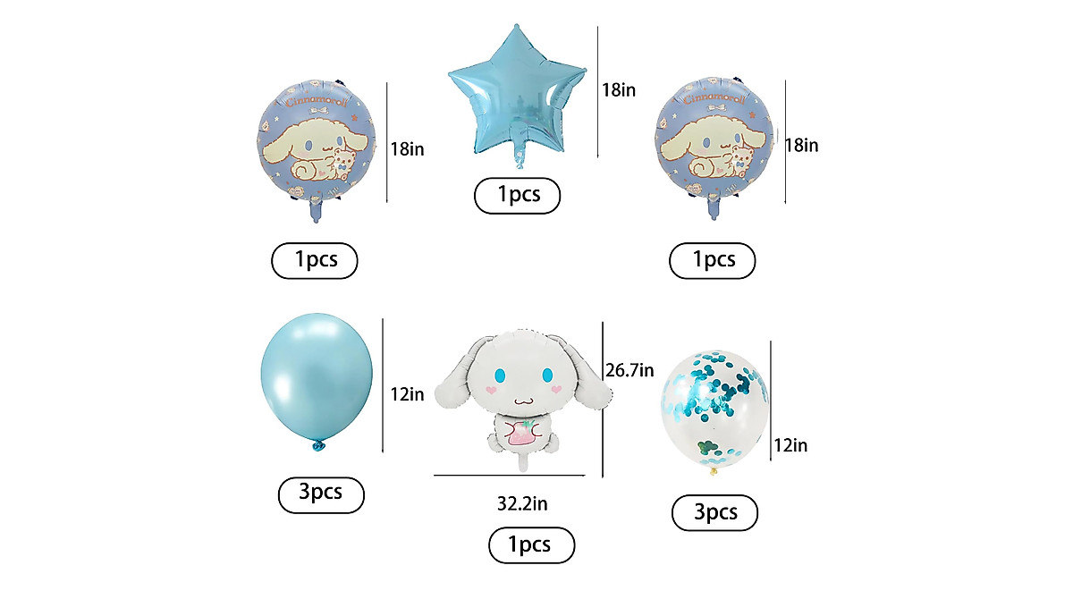 20Pcs Anime Party Balloons for Kawaii Celebrations