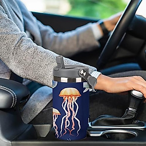 WITHSBKK 30oz Car Cup Aquatic Sea Animal Printed with Portable, Stainless Steel Travel Mug, Vacuum Insulated Tumbler And Straw, Leakproof for Car & Outdoor, UV Printed Design
