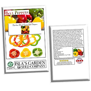 Rainbow Blend Sweet Bell Pepper Seeds, 50+ Heirloom Seeds Per Packet, (Isla's Garden Seeds), Non GMO Seeds
