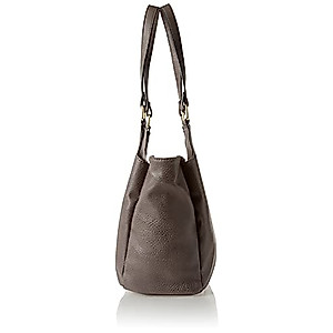Bueno of California Solid Grainy Tote, Dark Taupe