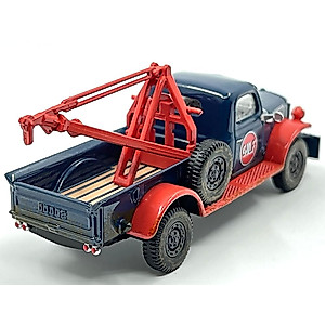 1950 Power Wagon Tow Truck Dark Blue (Weathered) with Mechanic Figure Limited Edition to 3600 pieces Worldwide 1/64 Diecast Model Car by Greenlight 51543