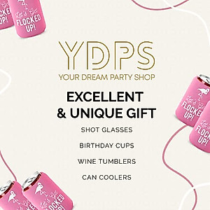 Let's Get Flocked UP!, Set of 12 Pink and White Can Coolers Cups, Flamingo Can Coolers Perfect Flamingo Party Supplies, Final Flamingle Bachelorette Party, and Bridal Showers