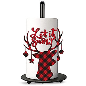 Christmas Paper Towel Holder, Christmas Bathroom Decor, Christmas Kitchen Decor Accessories Paper Towel Holder Stand, Metal Christmas Decorations for Kitchen, Large Towel Stand for Countertop