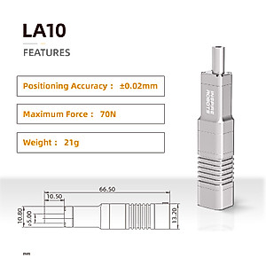 High Precison Micro Linear Servo Actuator,8V,Stroke 10mm,Force 12.6lbs(56N),Speed 16mm/s-36mm/s|for Robotics,Industrial,Automation,Medical and Healthcare Equipment,Aerospace,Education|LA10-031D