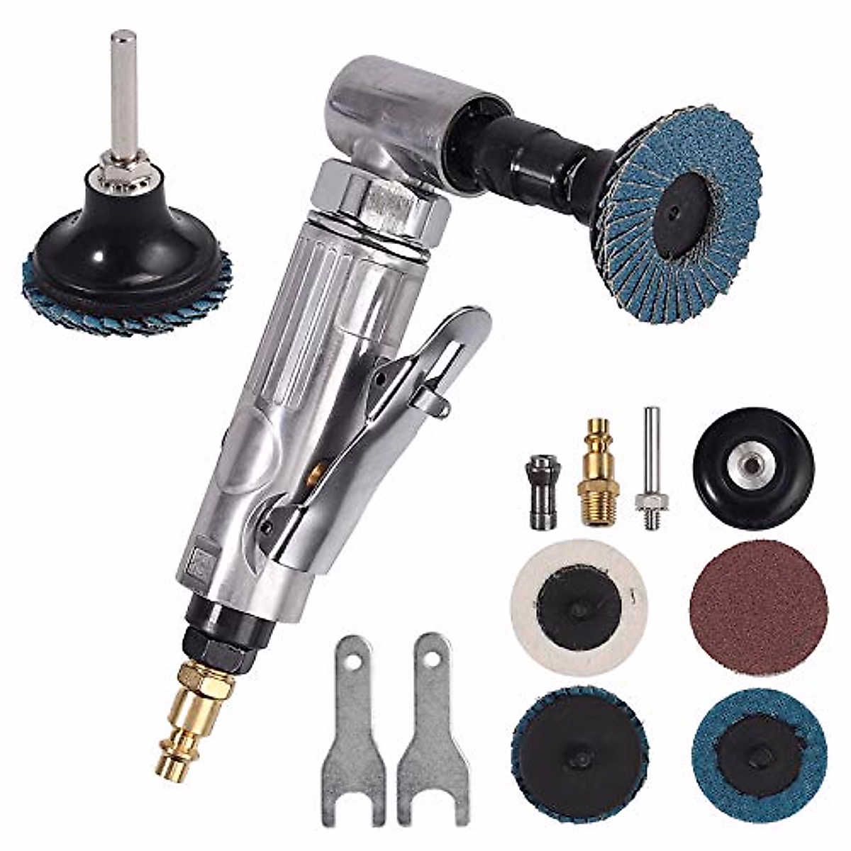 EYPINS Air ‎Right Angle Die Grinder 1/4" 90 Degree Heavy Duty 20,000 RPM Compressed Sander Polisher Tool for Contour Grinding, Polishing, Milling