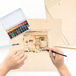 FSWCCK 7 Pieces 12 Inch Blank Wood Squares for Crafts, Unfinished Wood Squares Wooden Cutouts for DIY Crafts, Door Hanger, Sign, Wood Burning, Painting, Halloween, Christmas Home Decorations