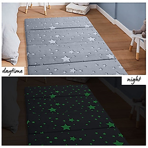 MeMoreCool Kids Floor Futon Mattress Large 6x4 FT, Thicken Foam Tatami Sleeping Pad for Playroom, Foldable Crawling Mat for Children’s Play Area