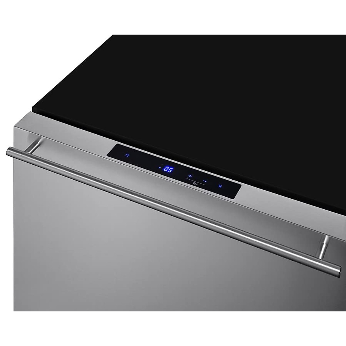 Summit Appliance ADFD243OS 24" Wide Outdoor 2-Drawer All-Freezer, Stainless Steel/Panel-Ready Door, Black Cabinet, Frost-Free, ADA Compliant