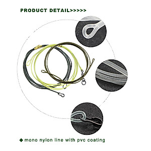 Gnuicyc Pack of 2 Fluorocarbon Tapered Leader 3.3FT 40LBS Strong Fly Line with Fast Change Swivel