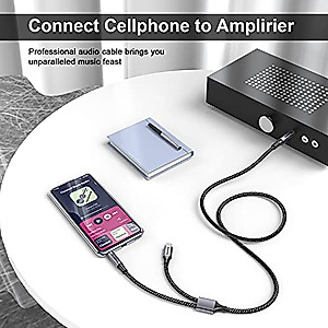 MOSWAG 6.35mm Male to 3.5mm Male TRS Stereo Audio Cable 3.28FT/1Meter,USB C to 6.35mm 1/4 inch TRS Cable Compatible for iPod Laptop Home Theater Devices Amplifiers