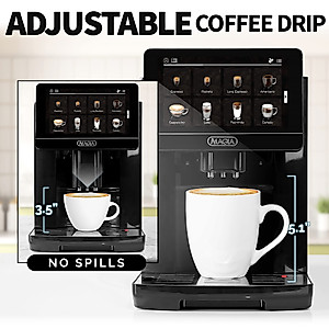 Zulay Magia Fully Automatic Espresso Machine With Grinder - 19 Customizable Coffee Options - Auto-Cleaning For Easy Maintenance - Milk-Foam System For Latte, Cappuccino, Macchiato