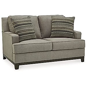 Signature Design by Ashley Kaywood Modern Loveseat with Accent Pillows, Gray