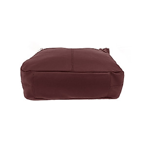 Roma Leathers Leather Shoulder Purse - Double Main Compartments, Long Adjustable Strap - Brown