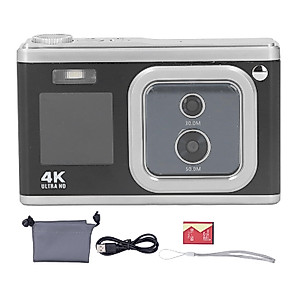 Compact Digital Camera, Autofocus 50MP and 30MP Digital Camera Built in Flash for Vlog (Black)
