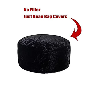 Bean Bag Chairs, Giant Bean Bag Chair for Adults, 4ftbean Bag coverComfyBean Bag Bed (No Filler, Cover only) Fluffy Lazy Sofa (Dark Bluer), 4ft(120 * 65cm)