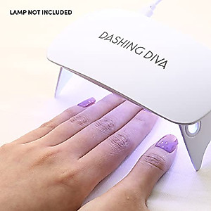 Dashing Diva Glaze Nail Strips - Glacier Lilly | Works with Any LED Nail Lamp | Long Lasting, Chip Resistant, Semicured Gel Nail Strips | 34 Salon Quality White Gel Nails, 1 Prep Pad, 1 Nail File