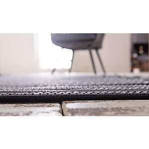 Unique Loom Outdoor Border Collection Area Rug - Multi Border (3' 3" x 5' 1" Rectangle, Gray/ Black)
