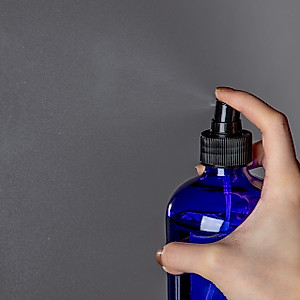 Juvale 4-Pack Blue Glass 8 Ounce Essential Oils Atomizer Pump Spray Misting Bottles