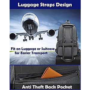 ProEtrade Backpack Daypack for College Laptop Travel, Computer Bookbag Bag with USB Charging Port Anti Theft Laptop Compartment Fits 15.6 Inch Notebook, Gifts for Men & Women (Blue)