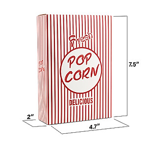 MT Products Popcorn Boxes for Party or Movie Night - 1.25 oz. (Pack of 50) - #3 Popcorn Buckets With Close Top