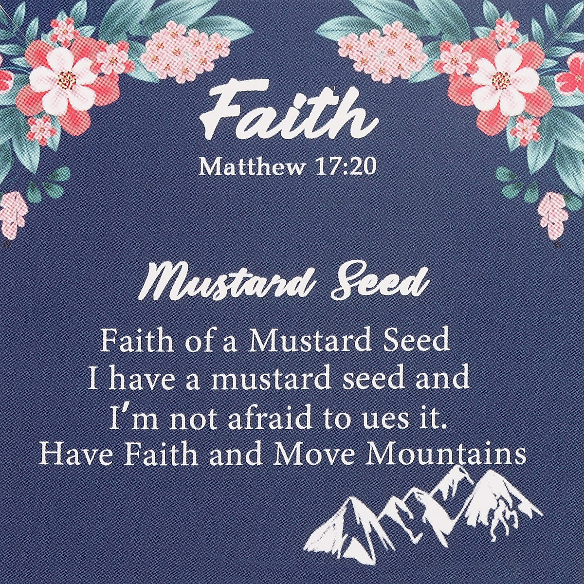 UJIMS Seed Faith Beads Elastic Bangle Faith Inspirational Message Card Gift Christian Gift Mustard Jewelry Seed Zipper (Seed Beads Card Bracelet)