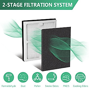 Gekufa Replacement Filter B Compatible with Idylis AC-2125, AC-2126, IAF-H-100B, IAP-10-125, IAPC-40-140, IAP-10-150, IAP-10-050 for Idylis Air Purifiers Include 2 HEPA Filters & 2 Carbon Filters