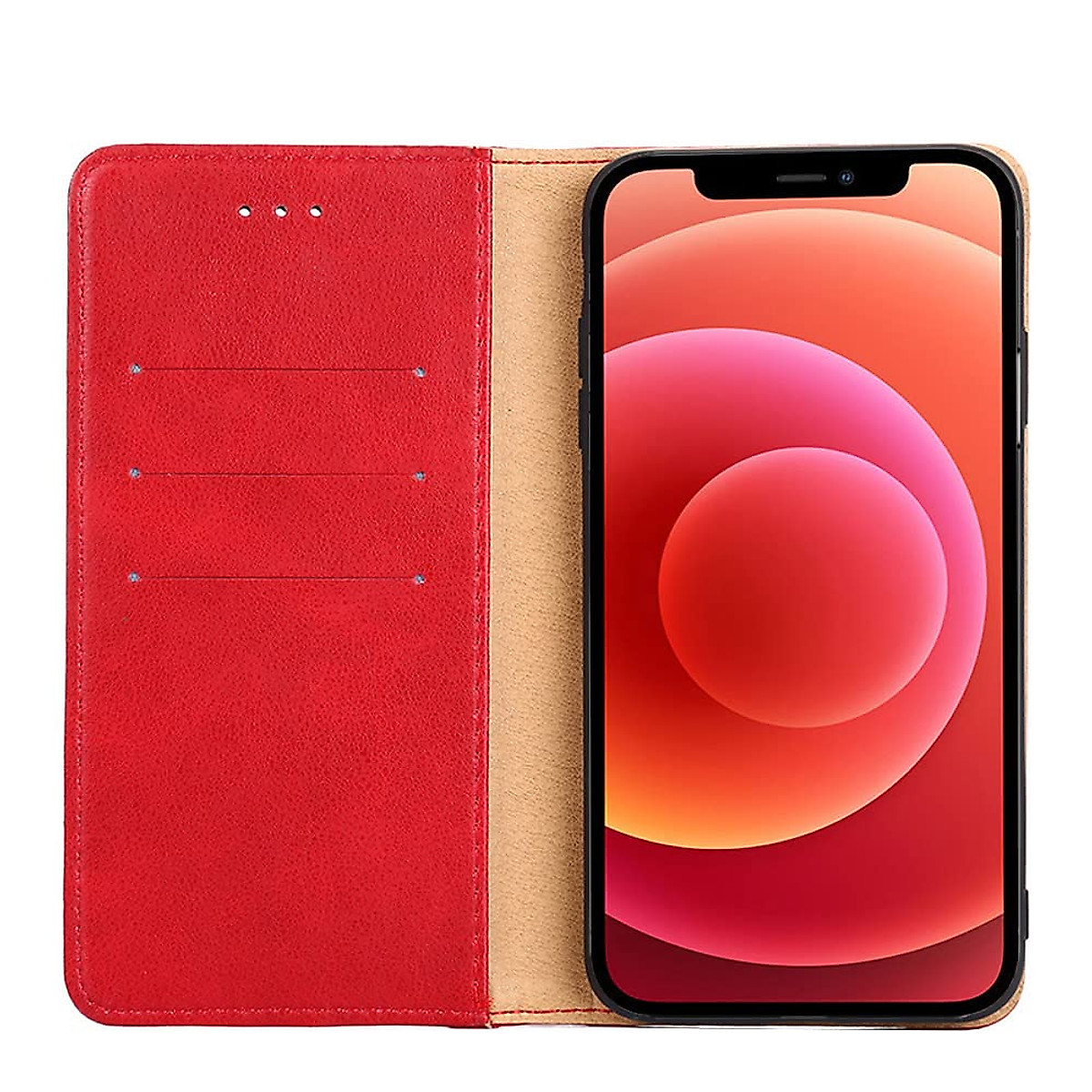 Fansipro Wallet Folio Case for Oppo Reno 2 Z, Premium PU Leather Slim Fit Cover for Reno 2 Z, 3 Card Slots, Align Cutouts, Red
