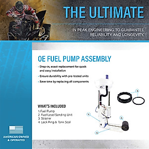 QFS OEM In-Tank Fuel Pump Assembly Replacement for Polaris Ace 325 570 900 / RZR 4 900 64 XP 4 1000 / Sportsman Ace XP 1000 / Scrambler XP 1000 Full Assembly, 2014-2022, OEM 2208323 2208591