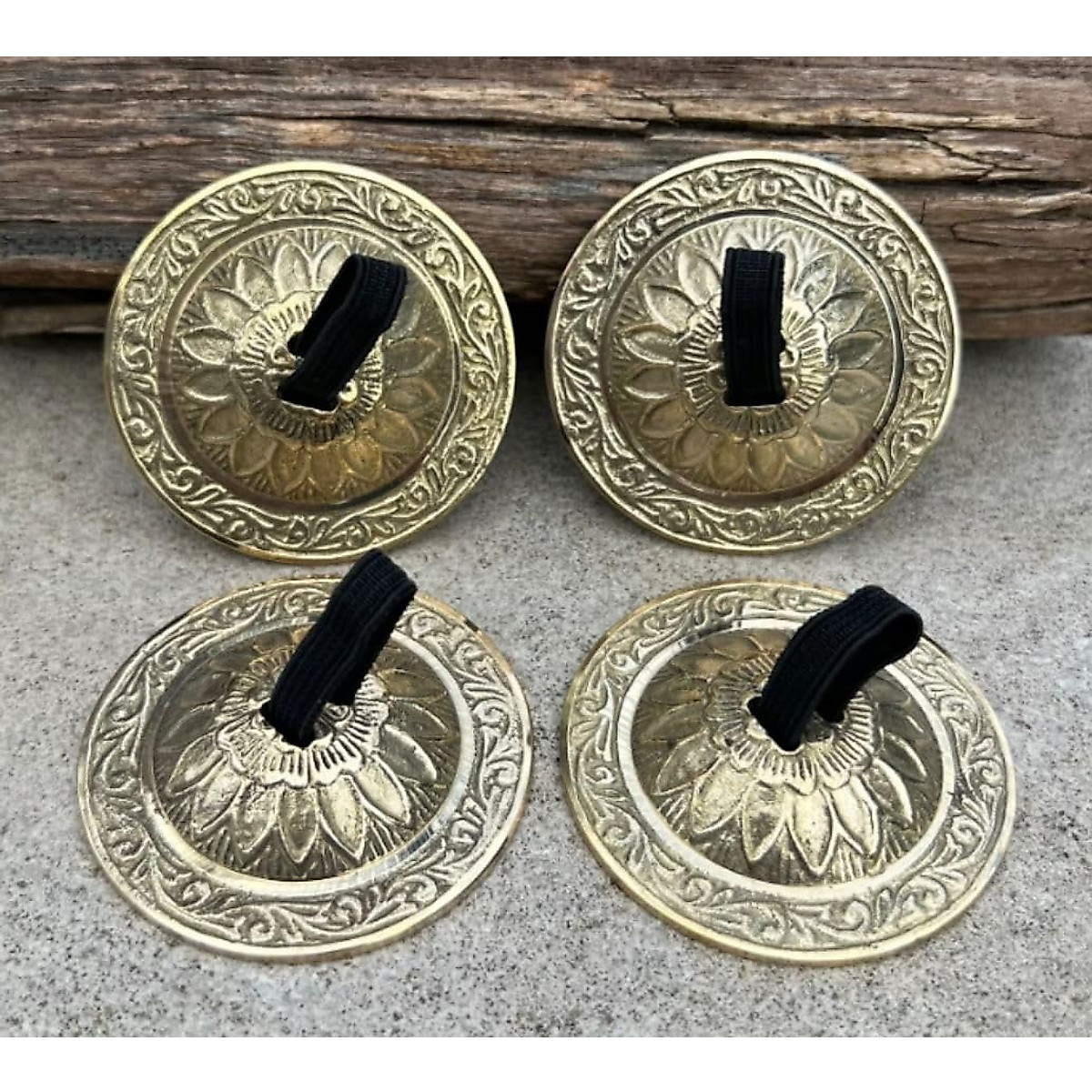 DharmaObjects Belly Dancing - Pro Finger Zills or Cymbals 2 Pair/4pcs Gold 6cm