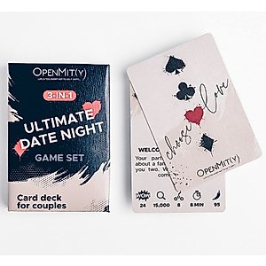 OpenMity 3-in-1 Ultimate Date Night Game Set - Includes 52 Cards - Play 3 Special Card Games - Fun Activity for Couples - Gift for Engagement, Anniversary, Wedding, Valentine’s