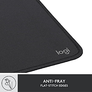 Logitech Mouse Pad - Studio Series, Computer Mouse Mat with Anti-Slip Rubber Base, Easy Gliding, Spill-Resistant Surface, Durable Materials, Portable, in a Fresh Modern Design, Graphite