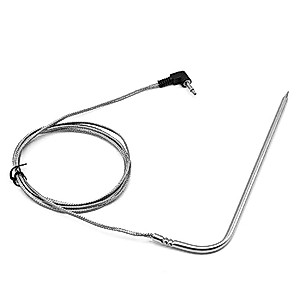 Replacement Meat Probe for Traeger Pellet Gril,Stainless Steel Thermometer Meat Probe with Stainless Steel Probe Clip Accessories Compatible with Traeger Grills,Set of 2