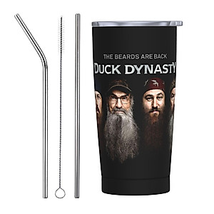 XULVYOU Duck Reality Show Dynasty Insulated Tumblers with Lid and Straws 20oz Stainless Steel Vacuum Travel Coffee Mugs Tea Cups