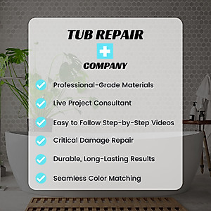 Tub Repair Kit for Floor Cracks with Color Match, Strong Fiberglass Repair kit, Seamless Weight Bearing Repairs Floor Cracks