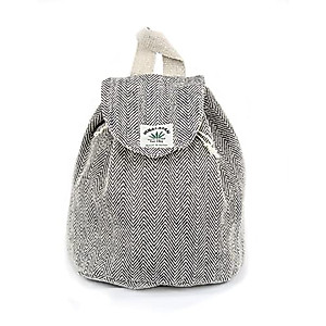 Hemp small bag for women Girls Light Weight Eco Friendly Small cute backpack Bag for everyday lives (Gray)