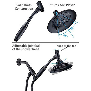 G-Promise Double Height Positioning Shower Head, High Pressure Shower Heads with Handheld Spray, Adjustable Metal Holder, Extra Long Stainless Steel Flexible Hose