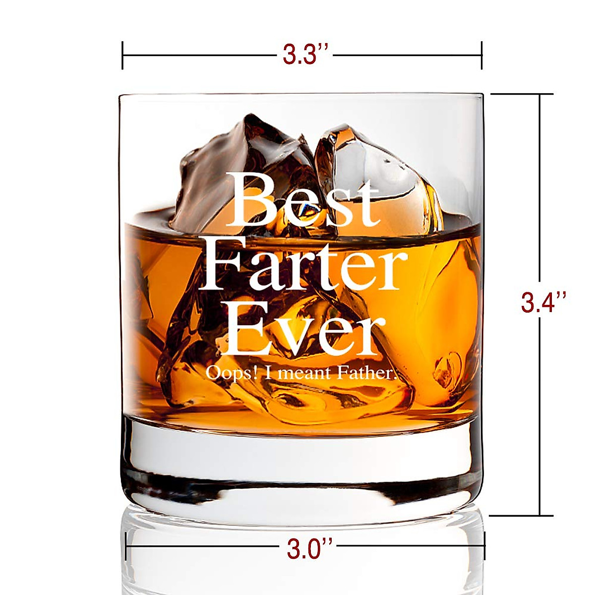 AGMdesign, Best Farter Ever Oops I Meant Father Whiskey Glasses, Unique Gag Gift, Fathers Day Gift Idea for Dad from Daughter, Son, Wife, Guys