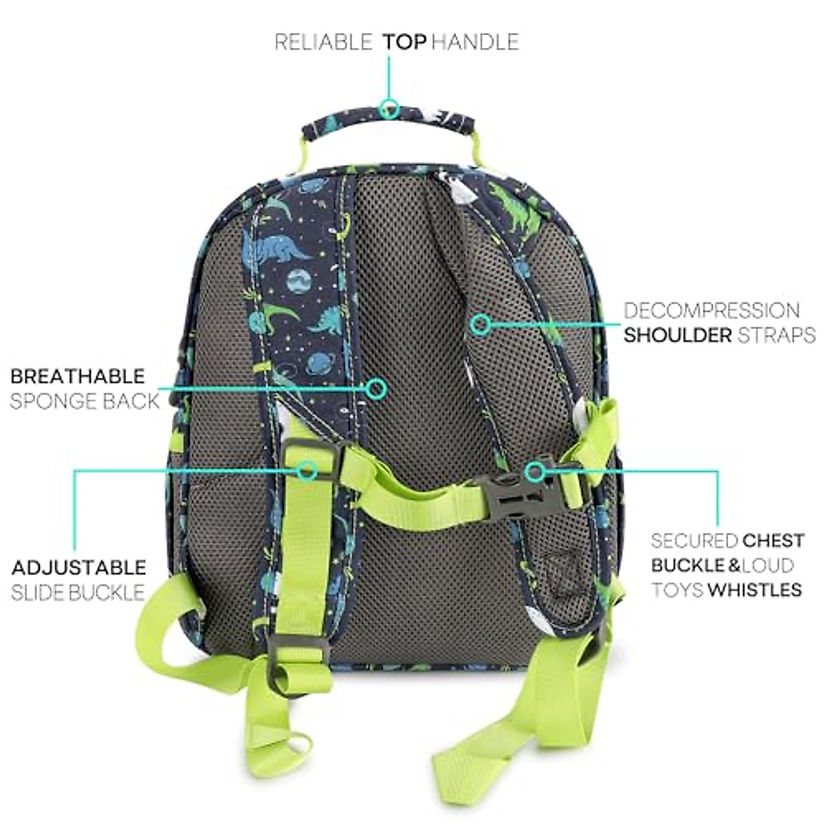 mibasies Boys Backpack for Elementary School, Backpack for Boys 5-8, Lightweight Kids Backpacks for Boys（Galaxy Dinosaur）