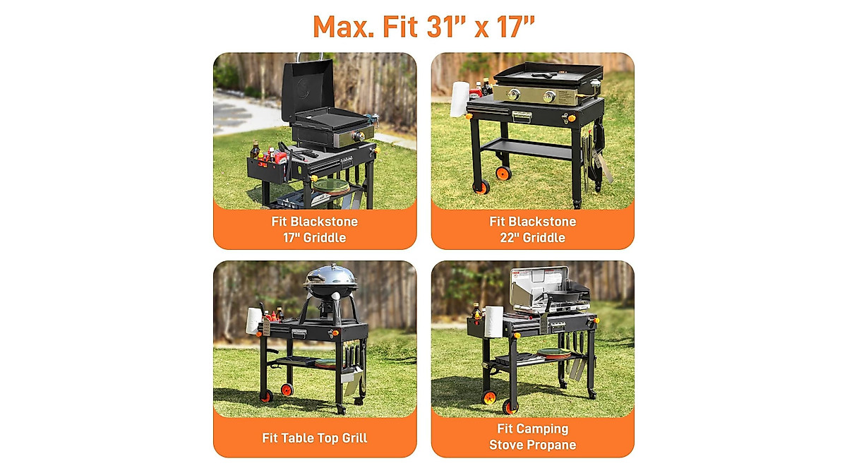Sturdy Outdoor Grill Table for Griddles & Grills