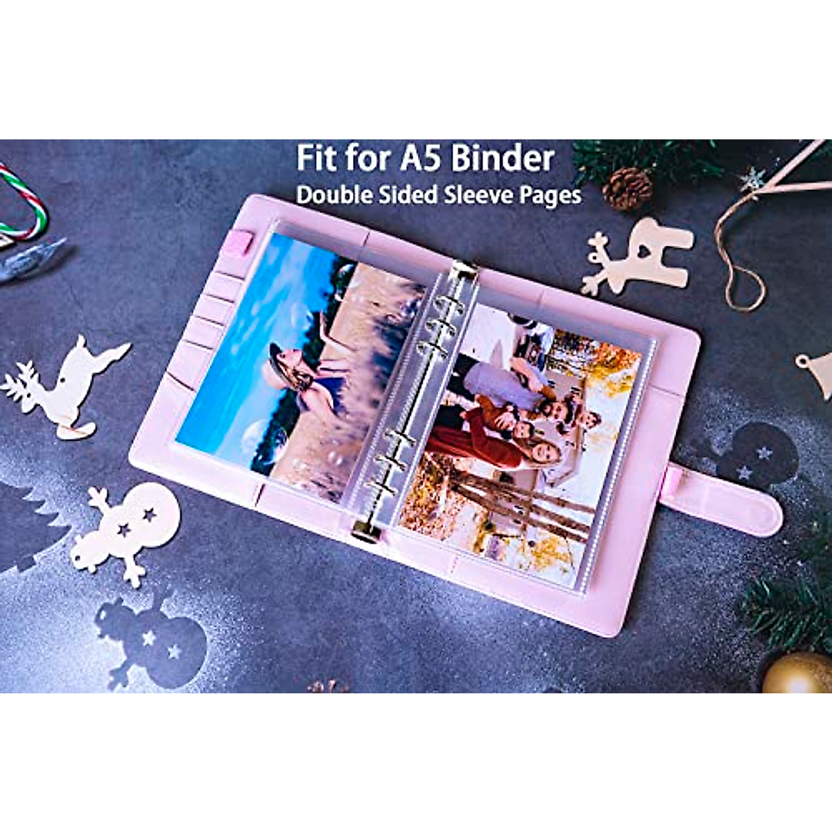 30 Pack 60 Pockets 5x7” Photocard Sleeves for A5 6 Ring Binder, Ultra-Clear Photo Sleeves, Double-Sided 1 Pocket Photo Pages, Top Loading Photo Sheet Protector for Photos, Postcards, Seed Packets