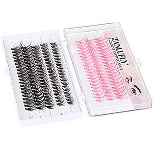 Individual Lashes DIY Eyelash Extension,160 Pcs Cluster Lashes zanlufly Mix colored lash Extension,8-16MM Mix Soft Lightweight Cluster Lashes for Home use