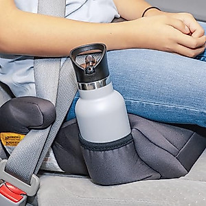 Diono Solana 2022, No Latch, Single Backless Booster Car Seat, Lightweight, Machine Washable Covers, Cup Holders, Black