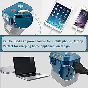 TPDL for Makita Powered Inverter Generator 200W, DC 18v to 110v AC Output, Portable Power Source USB Charger Adapter, for Makita 18v Power Station with LED Light